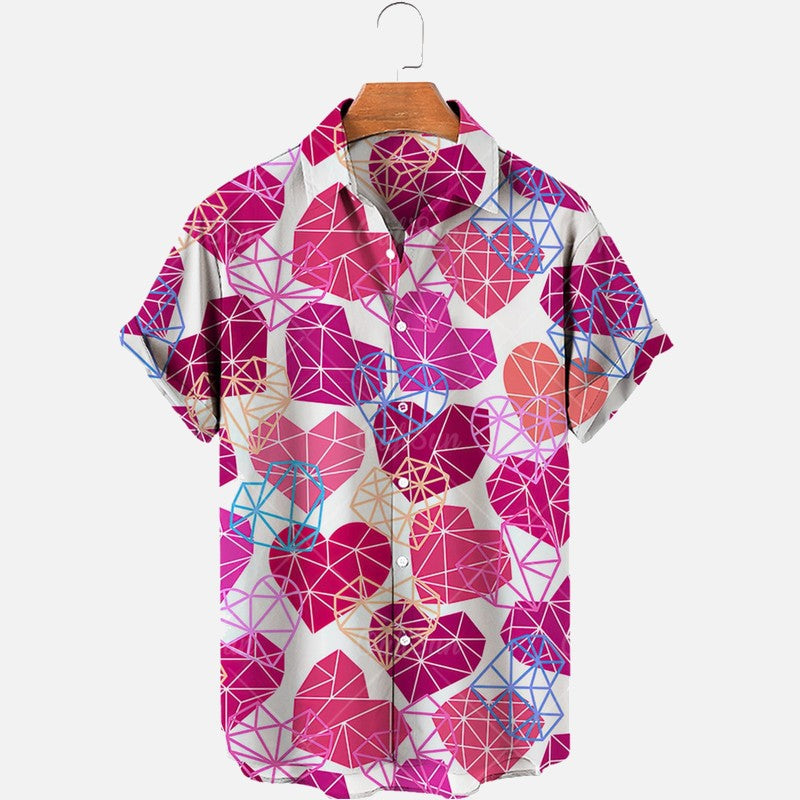 Chemise Été Motifs Cœurs 'Amagasaki' – Japan Mood