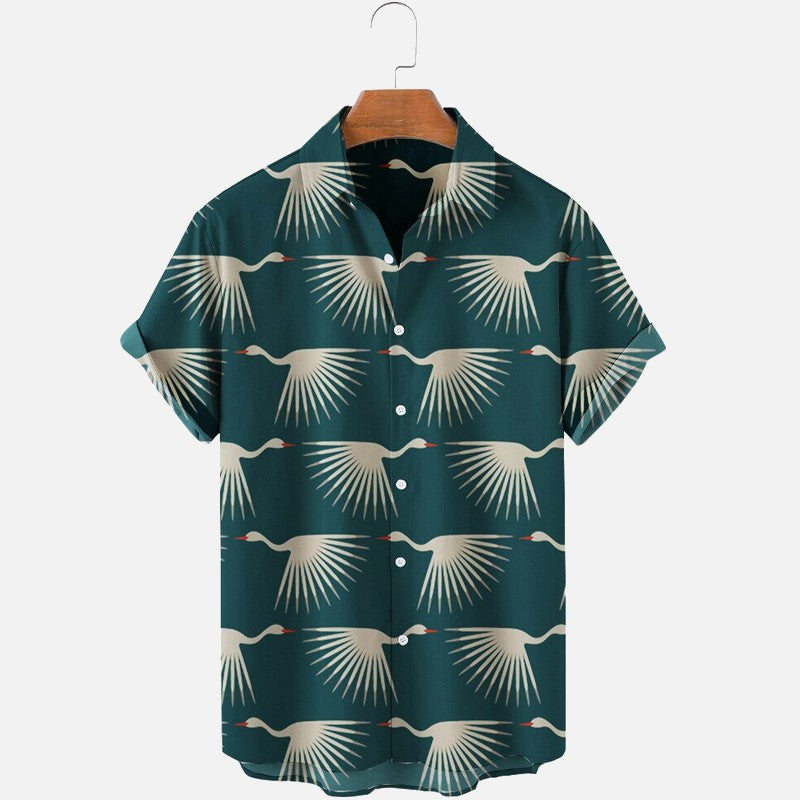 Chemise Été Motifs Grues 'Hokkaido' – Japan Mood